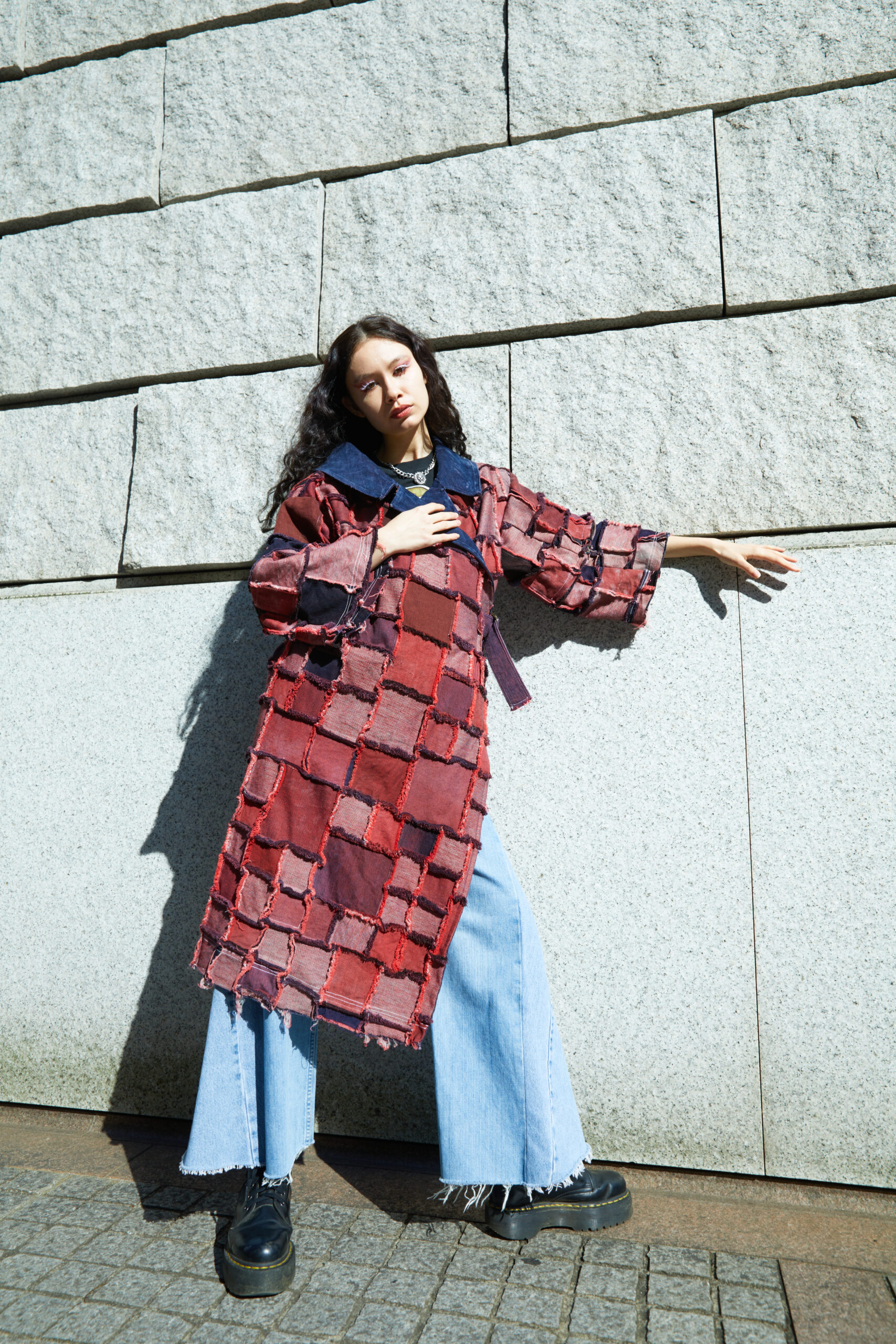 zero waste denim patchwork jacket – nozomiyamanami