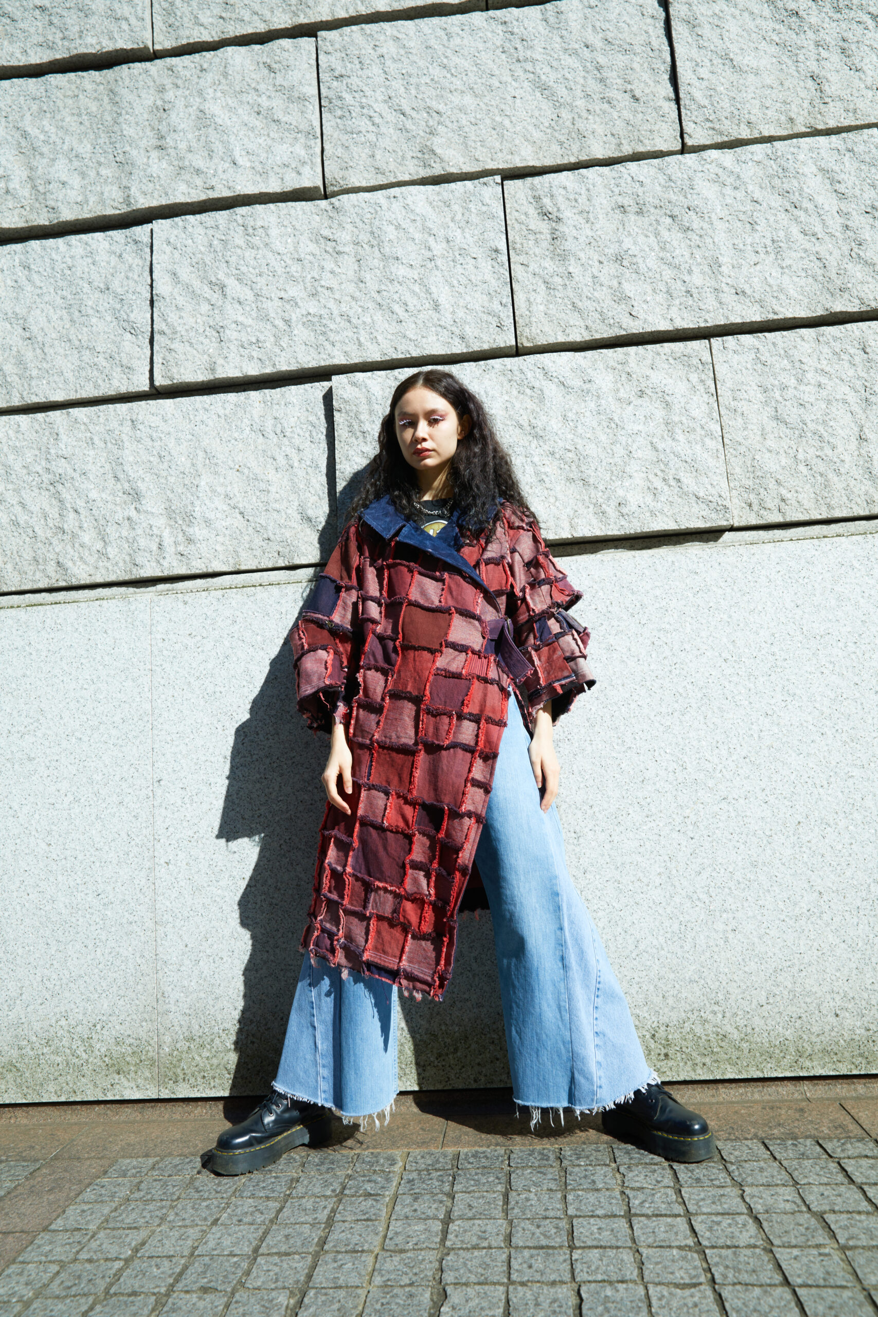 zero waste denim patchwork jacket – nozomiyamanami